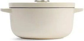KitchenAid Litinový kastrol s poklicí krémová 22 cm / 3,3 l / litina /