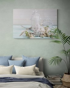 Obraz třešňová větvička a bílé lucerničky - 60x40 cm