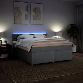 Box spring postel s matrací světle šedá 200 x 200 cm textil 3289101