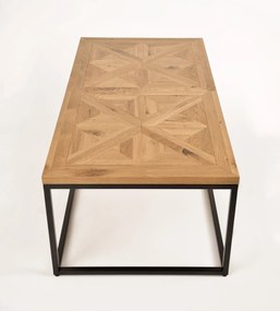 Konferenční stolek Indus 114 cm z masivu dub přírodní/grafit