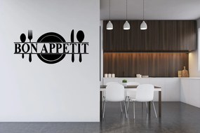 Lepy.cz Samolepka na zeď Bon appétit Velikost (šířka x výška): 45x21cm, Barevná varianta: Černá