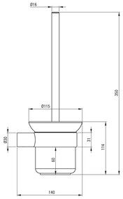 Deante Round příslušenství, nástěnný wc kartáč, chromová, ADR_0711