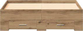 Rám postele Artisanový dub 120 x 200 cm Kompozitní dřevo 3333970