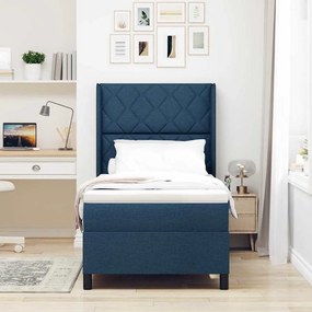 Postel s boxspringem s polštářem Modrá 200 x 90 cm textil 3341692