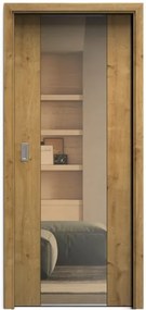 SAPELI HARMONIE KOMFORT M40 - CPL LAMINÁT - POSUVNÉ DVEŘE VČ. ZÁRUBNĚ - dub sukatý Průchozí šířka (cm): 70, Průchozí výška (cm): 197, Typ skla: Planibel bronz