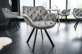 Židle The Dutch Comfort sametově šedá područka/ 39176