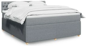 Box spring postel s matrací světle šedá 180 x 200 cm textil 3287542