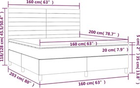 Box spring postel s matrací tmavě šedá 160x200 cm textil 3142426