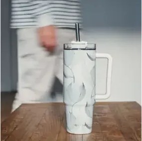 Quokka Nerezový termohrnek s brčkem Stream Turquoise 950 ml