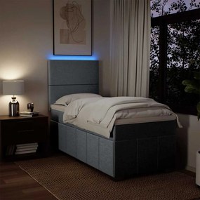 Box spring postel s matrací světle šedá 80 x 200 cm textil 3293788