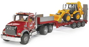 Bruder Nákladní auto MACK Granit návěs a traktor JCB