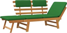 Zahradní lavice s poduškami 2 v 1 190 cm masivní akáciové dřevo 312121