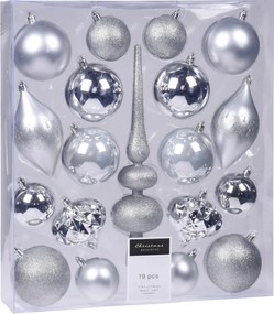 Home Styling Collection Stříbrné vánoční ozdoby, 19 ks