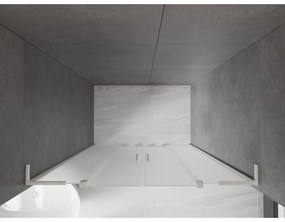 Mexen Velar L Duo, posuvné sprchové dveře do otvoru 150 cm, 8mm sklo námraza, broušená ocel, 871-150-003-32-97