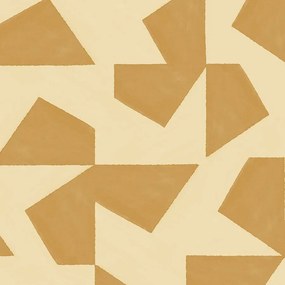 Okrová vliesová tapeta s geometrickým retro vzorem 318040 Twist Eijffinger