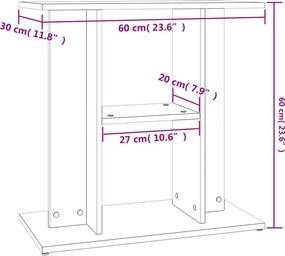 vidaXL Stojan na akvárium 60 x 30 x 60 cm kompozitní dřevo [833573] Barva: bílá s vysokým leskem