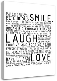 Gario Obraz na plátně Úsměv, smích, láska Rozměry: 40 x 60 cm
