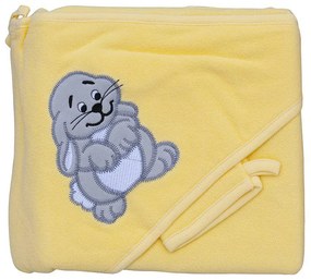 Scarlett Froté ručník - zajíc s kapucí Žlutá