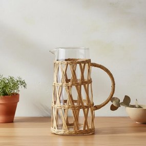 Skleněný džbánek s opletením BOHO 1,1 L transparentní