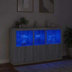 Příborník s LED osvětlením šedý sonoma 162 x 37 x 100 cm 3209147