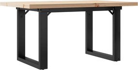 Konferenční stolek s O rámem 80x50x40,5cm borové dřevo a ocel 3282728