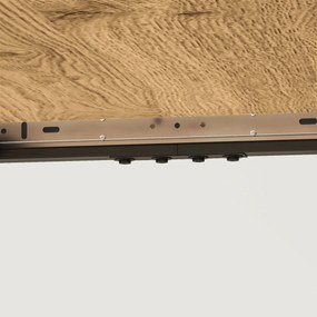 Skládací jídelní stůl HOMCOM, obdélníkový skládací kuchyňský stůl, rozkladací stůl 120-160 cm pro 6 až 8 osob se ocelovými nohami, přírodní