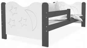 Dětská postel MIKOLAJ Color bez šuplíku 160x80 cm ŠEDÁ-BÍLÁ