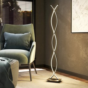 HOMCOM Stojací lampa stmívatelná moderní dvojitá spirála stojací svítidlo LED zdroj světla černá