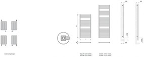 Isan Quadrat 1255 x 600 mm koupelnový radiátor bílý
