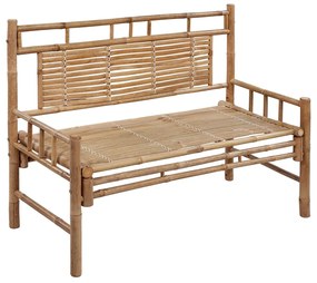 Zahradní Lavice S Poduškou 120 Cm Bambus - Krémová / 120 x 50 x 4 cm