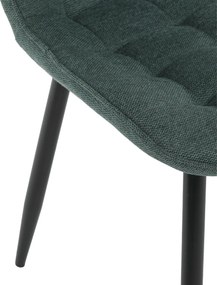 Jídelní židle RENE - zelená látka / černé kovové nohy
