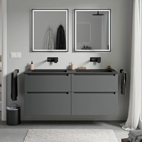 Koupelnová skříňka VIREO 140 cm s umyvadlem z minerálního odlitku BRUXELLES - možnost volby barvy