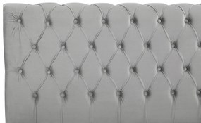 Sametová vodní postel 160 x 200 cm světle šedá AVALLON Beliani