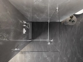 Mexen Lunar-B Duo, výklopný sprchový kout 80 x 80 cm, 8mm čiré sklo, bílý profil, 832-080L-080P-20-00