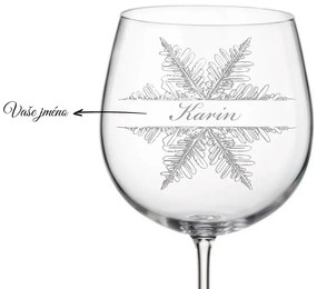 Dekorant Vánoční sklenička na červené víno VLOČKA 1KS