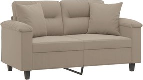 2místná pohovka s polštáři taupe 120 cm tkanina z mikrovlákna 3200965