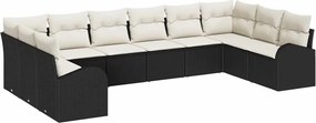 Set pohovek 10 ks Černá [Syntetický]: Polyratan 3346217