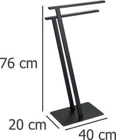 2-ramenný věšák na ručníky LIRIO, černý, WENKO