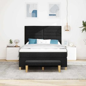 Postel s boxspringem s čelo Černá 200 x 140 cm textil 3344228