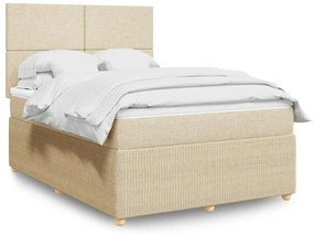 Box spring postel s matrací krémová 140x190 cm textil 3292049