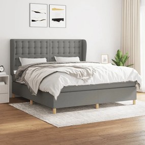 Box spring postel s matrací tmavě šedá 160x200 cm textil 3128854