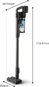 Philips Aqua 7000 XC7163/01 černo-modrá / Aku tyčový vysavač / Suché a