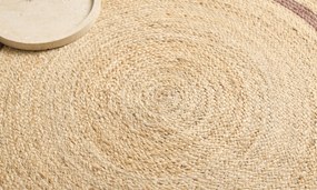 Diamond Carpets India, Ručně vázaný kusový koberec Ora J-28 Natural kruh, 200x200 (průměr) kruh, béžová, chodba / předsíň
