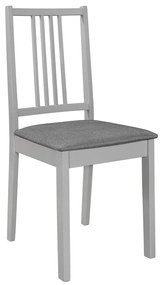 Jídelní židle s poduškami 4 ks šedé masivní dřevo - Default Title