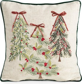 VÁNOČNÍ DEKORAČNÍ POVLAK NA POLŠTÁŘ CONIFER 45X45 CM VZOROVANÝ