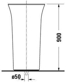 Duravit White Tulip - Umyvadlo volně stojící Ø 500mm, do prostoru, bílá 2703500070