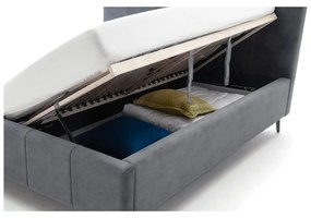 Antracitová čalouněná dvoulůžková postel s úložným prostorem s roštem 160x200 cm Lizzano – Meise Möbel