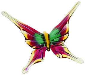 6-ti ramenný křišťálový lustr se skleněnými motýlky - luxusní verze z broušeného olovnatého skla