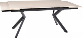 Jídelní rozkládací stůl Norton 160/240 cm keramika travertin/černý