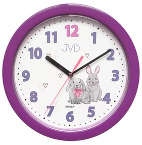 Dětské fialkové netikající tiché hodiny JVD HP612.D2 s tichým chodem